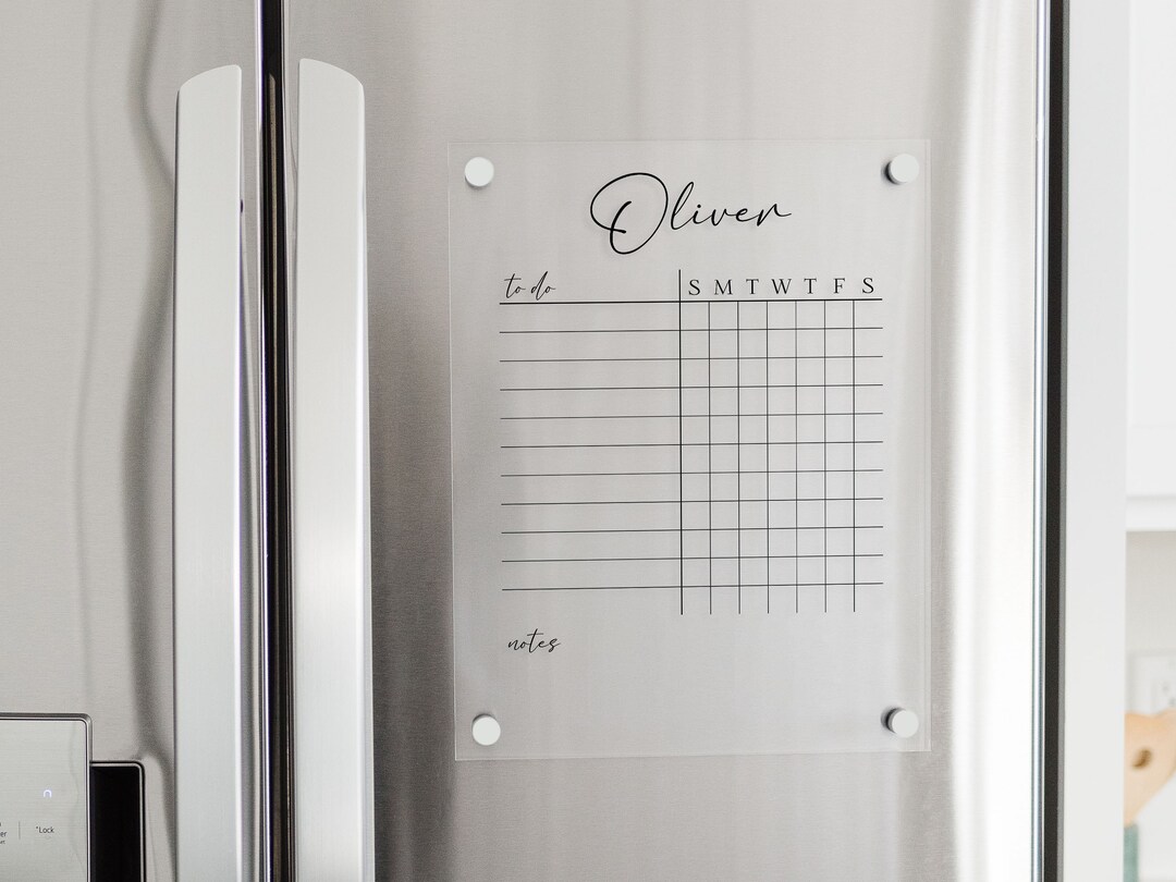 Personalized Dry Erase Acrylic Magnetic Chore Chart for One Kid Girl or ...