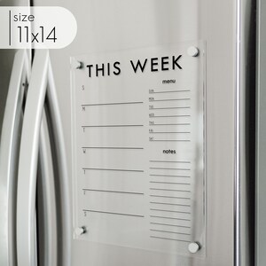 Personalized Magnetic Weekly Planner on Clear Acrylic for Refrigerator ...