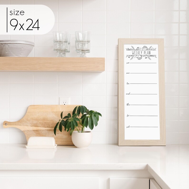 Personalized Framed Dry Erase Weekly Meal Planner for Wall | Custom ...