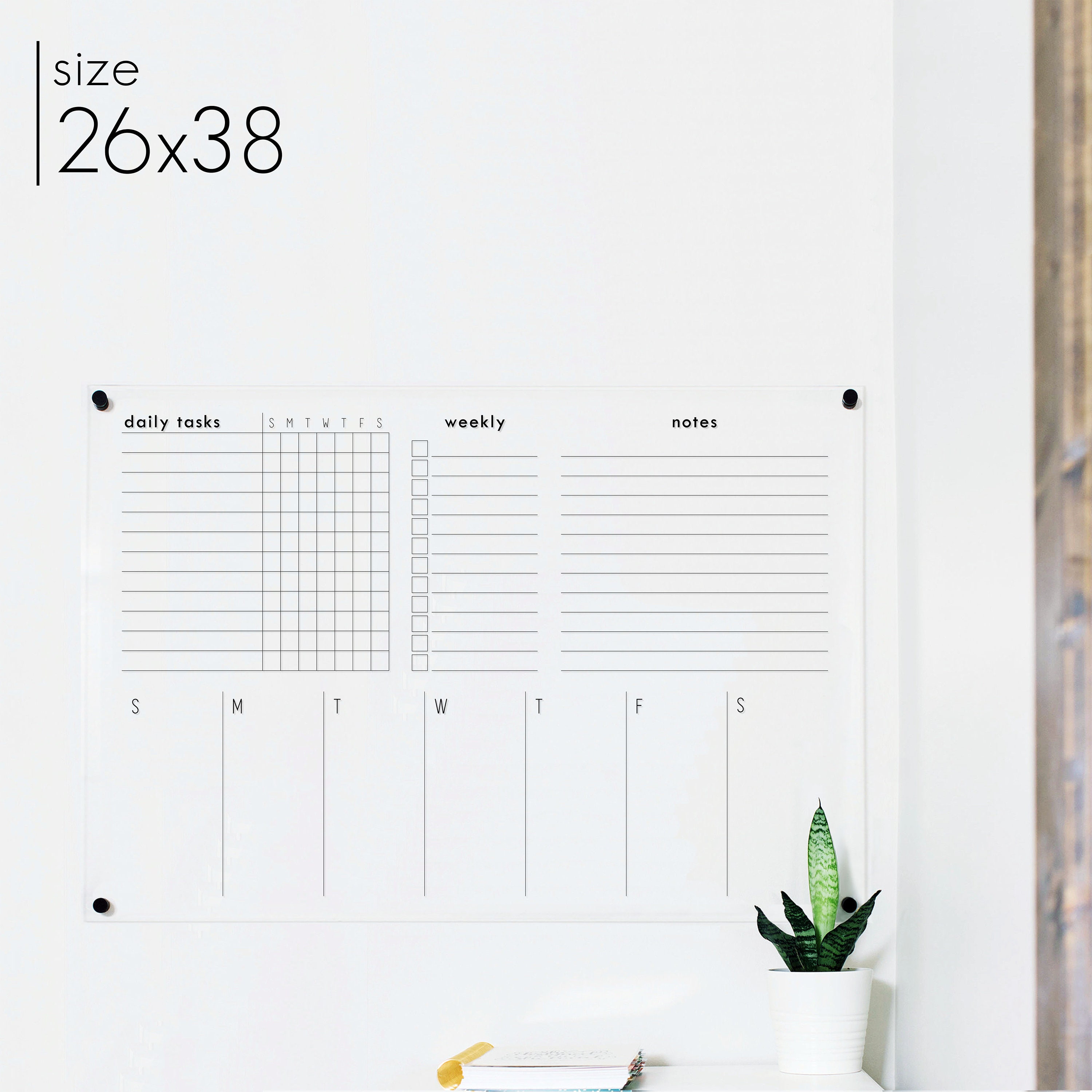Acrylic Weekly Schedule for Wall Custom Acrylic Wall Planner - Etsy