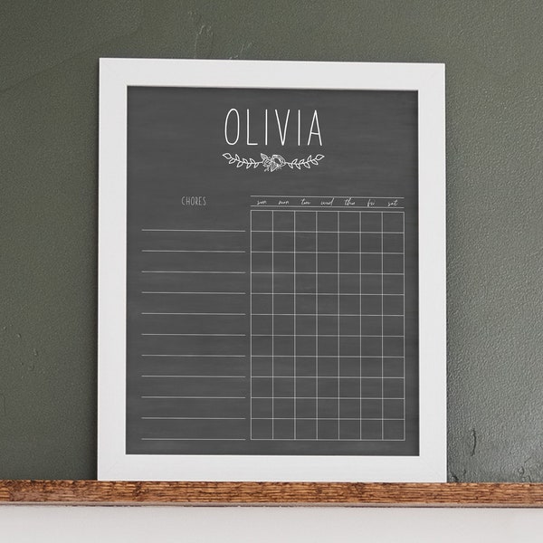 Chore Chart Chalkboard - Etsy