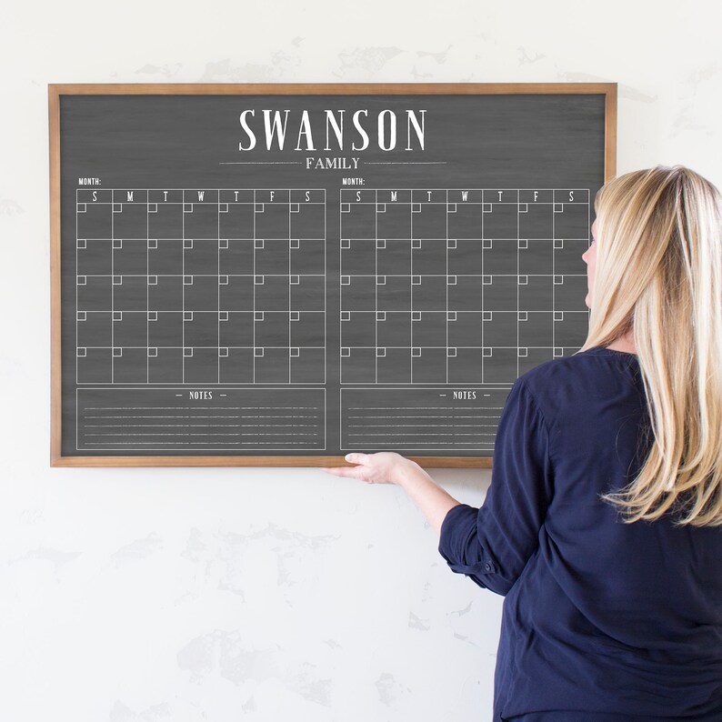 Family Name Decor Family Name Calendar 24x36 Calendar | Etsy