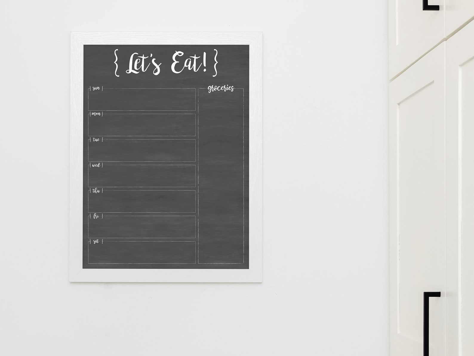 Meal Planner Framed Weekly Menu Board Dry Erase Wall - Etsy