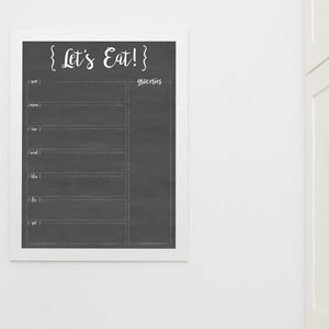 Meal Planner Framed Weekly Menu Board Dry Erase Wall - Etsy