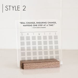 Mini Acrylic Habit Tracker for Desk or Nightstand With Custom Quote ...