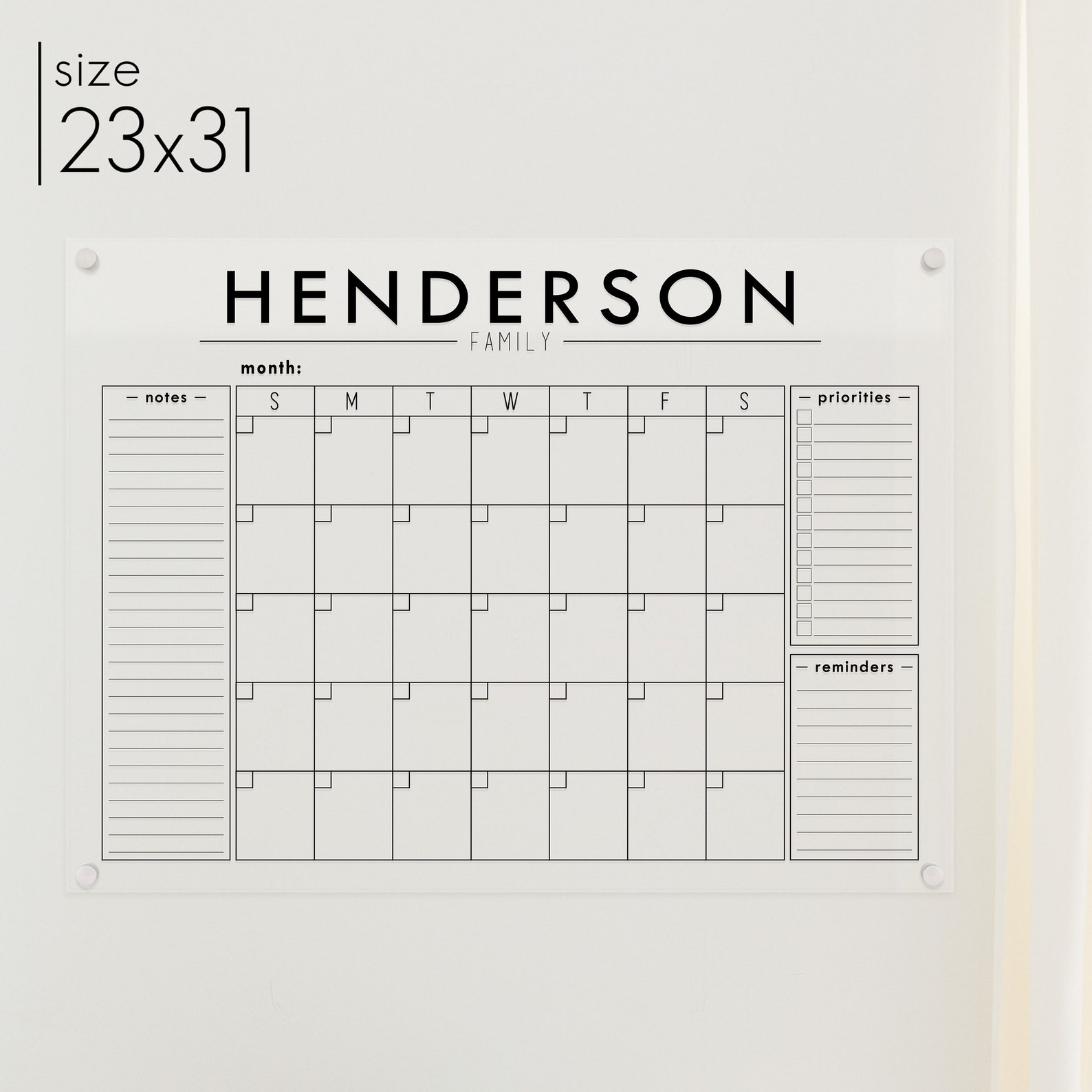 Custom Acrylic Calendar W/ Notes Box Priorities Box and - Etsy