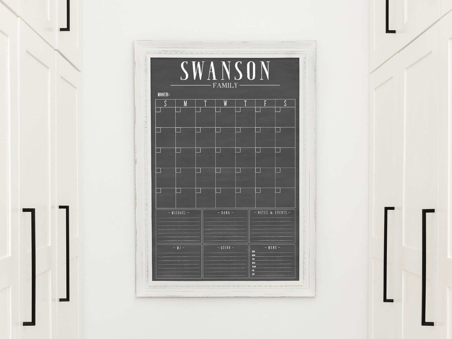 Command Center Large Chalkboard Calendar Framed Magnetic - Etsy