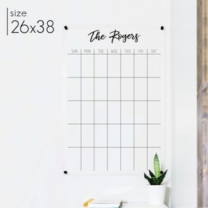 Personalized Acrylic Wall Calendar, Custom Dry Erase Large Calendar ...