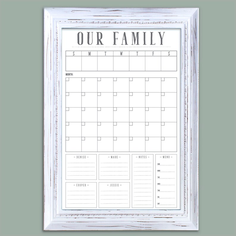 Command Center 24x36 dry erase calendar customized | Etsy