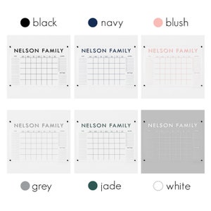 Acrylic Calendar With Side Notes, White Text for Dark Wall, Acrylic Dry ...