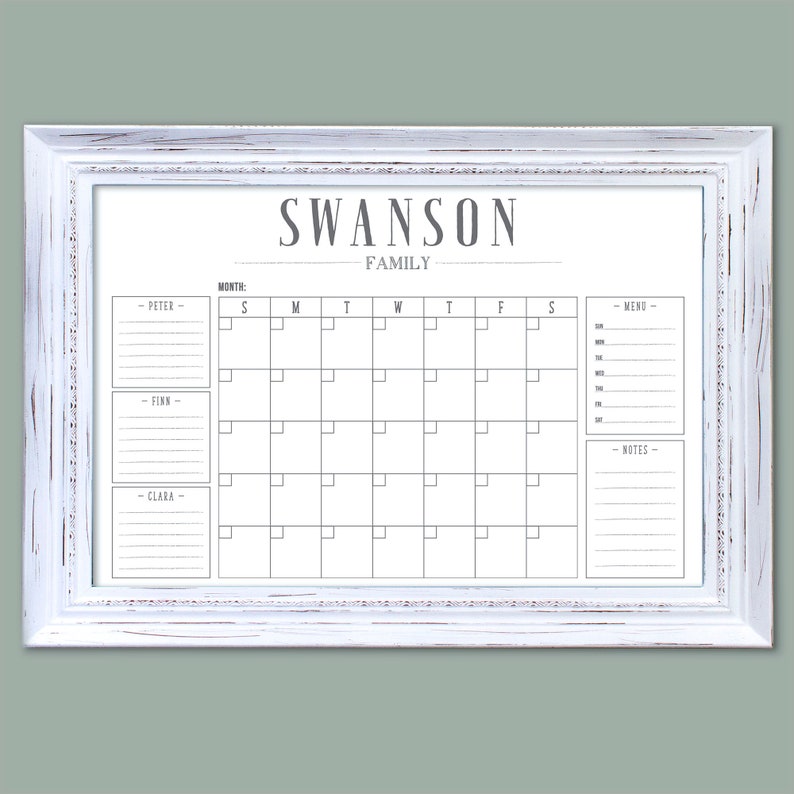 Command Center Calendar Large Wall Calendar Dry Erase - Etsy