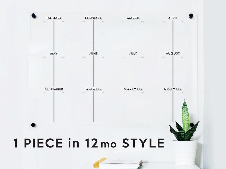 Yearly to Do Planner | Dry Erase Wall Planner | 12-month Planner - Etsy