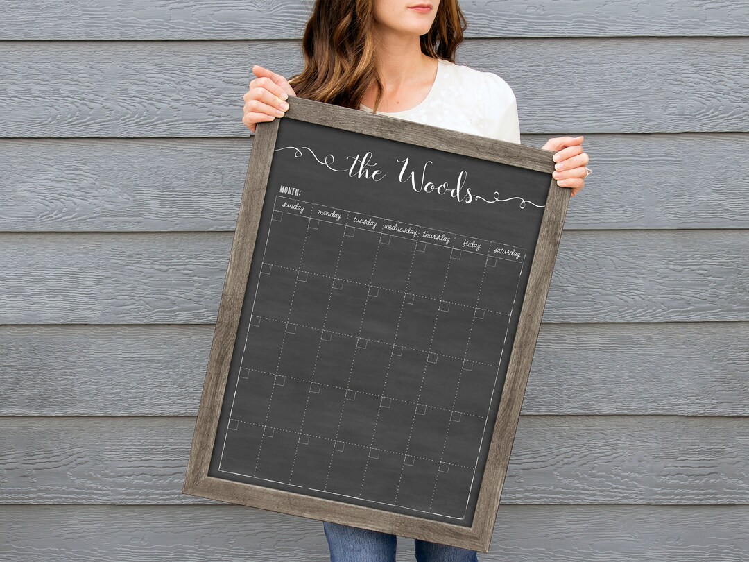 Calendar, Chalkboard Dry-erase Framed Wall Calendar, Tall Calendar ...