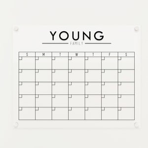 Acrylic Calendar, Horizontal Dry Erase Acrylic Calendar, Small/medium ...