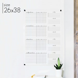Personalized Acrylic Chore Chart for Kids or Teens for Weekly and Daily ...
