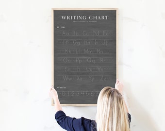 Alphabet Cursive and Print Letters Writing Chart Set - Etsy