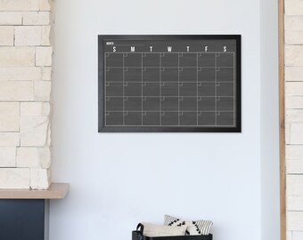 Acrylic Calendar With Side Notes White Text for Dark Wall - Etsy