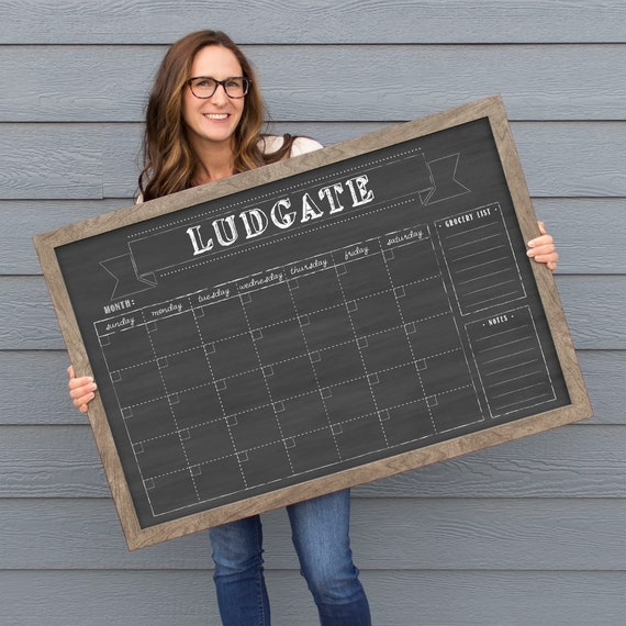 Farmhouse Chalkboard Calendar Personalized Dry Erase | Etsy