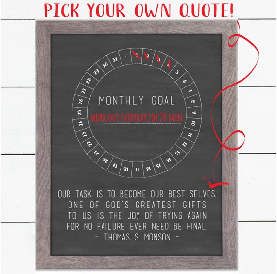 Goal Tracker Dry-erase Goal Board Reusable Goal Tracker - Etsy