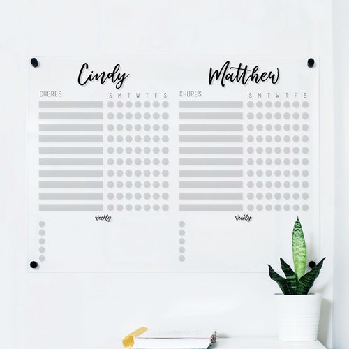 Personalized Chore Chart for 2 Children Custom Chore Chart - Etsy