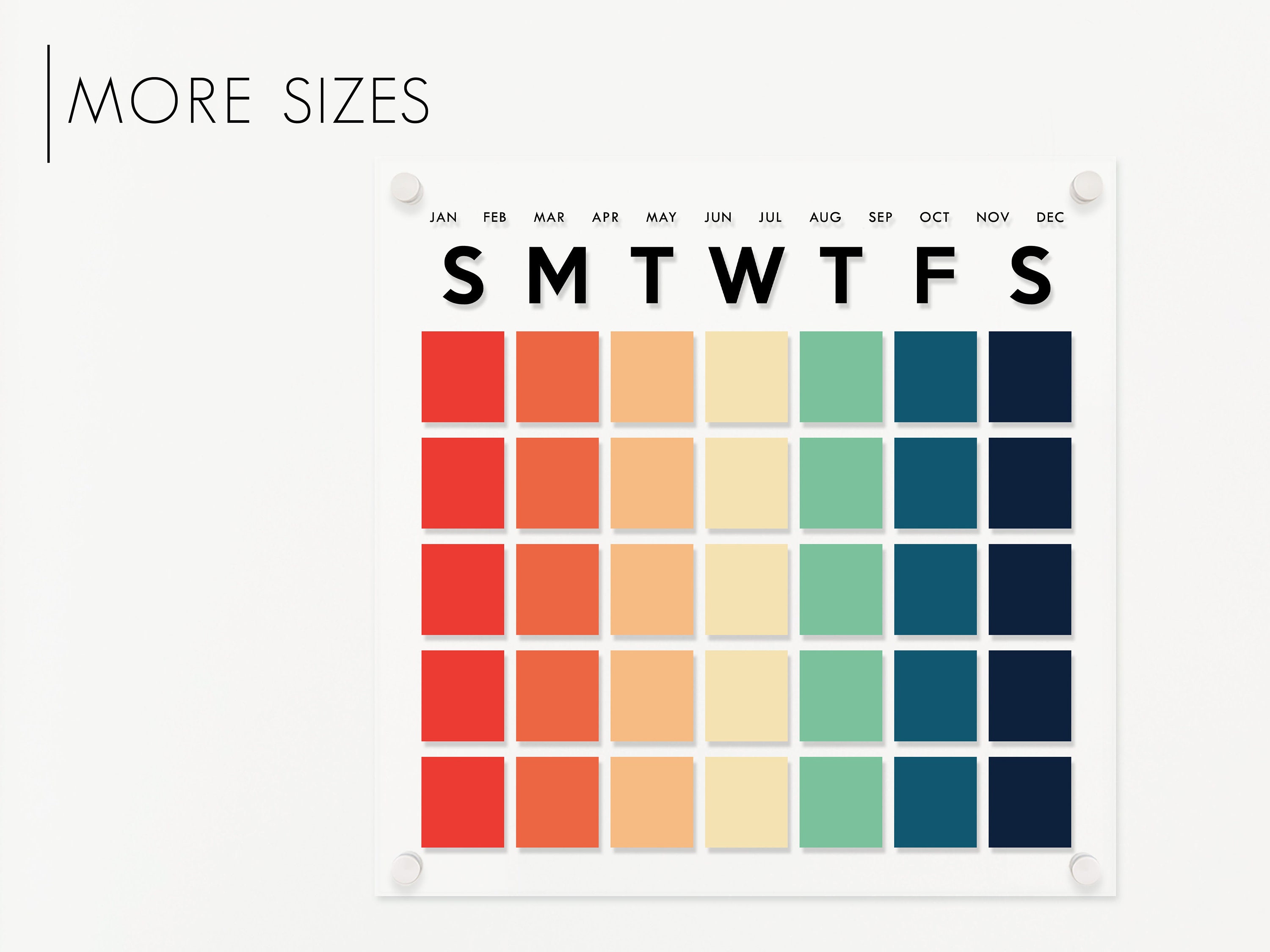 Rainbow Acrylic Dry Erase Wall Calendar for Minimalist Home or | Etsy