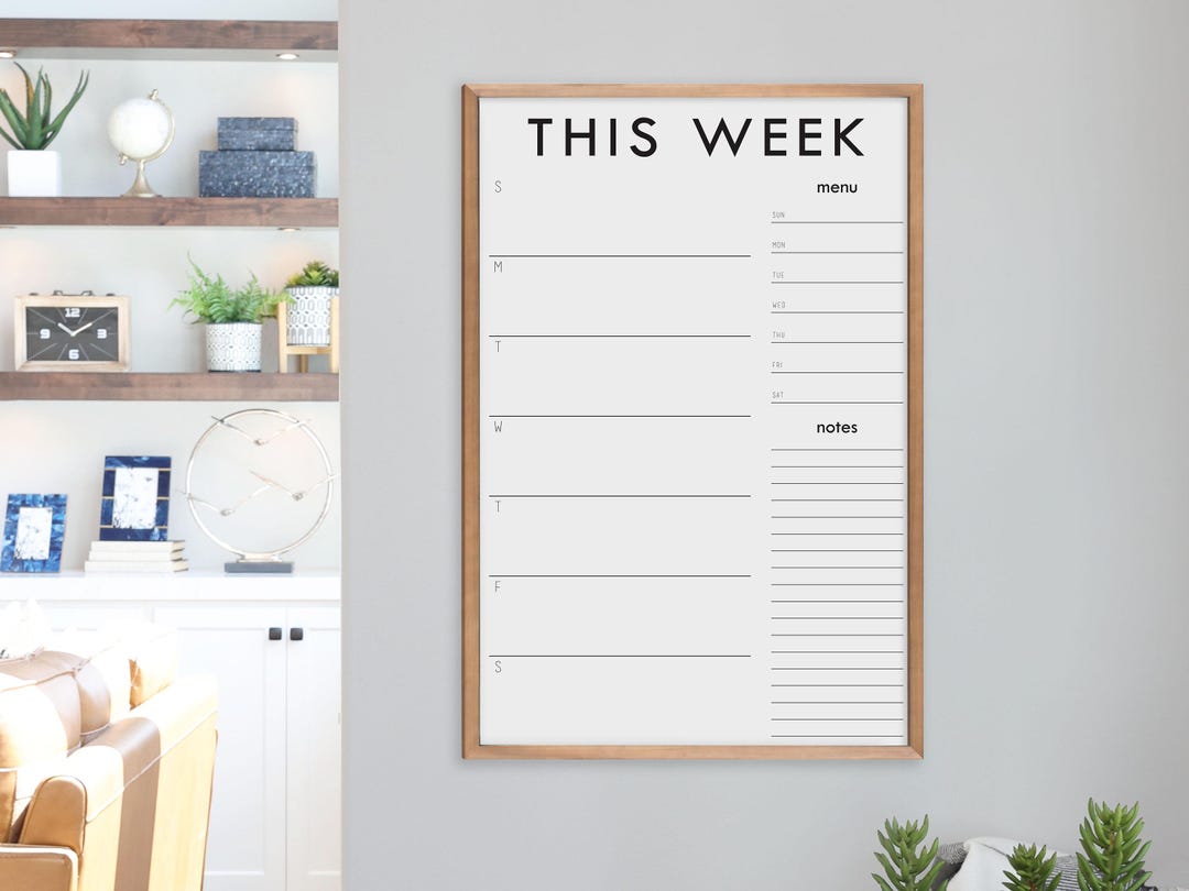 Framed Dry Erase Vertical Weekly Wall Calendar With Personalized Titles ...