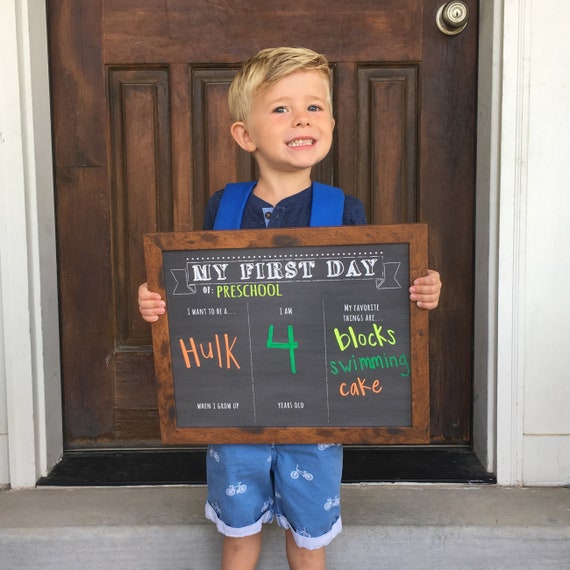 FIRST LAST First Day Of School Chalkboard Sign Back To School Chalkboard Sign Last Day Of 