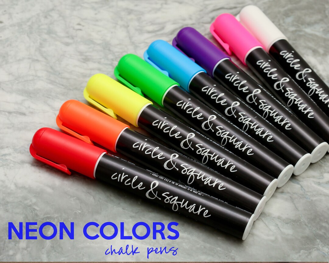 6mm Reversible Tip Wet Erase Chalk Pens, Neon or Earth Tones, Dry Erase ...