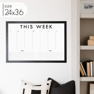 Personalized Framed Dry Erase Weekly Wall Calendar for Home or Office ...