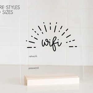 Wifi Password Sign, Acrylic Wifi Sign, Personalized And/or Dry-erase ...