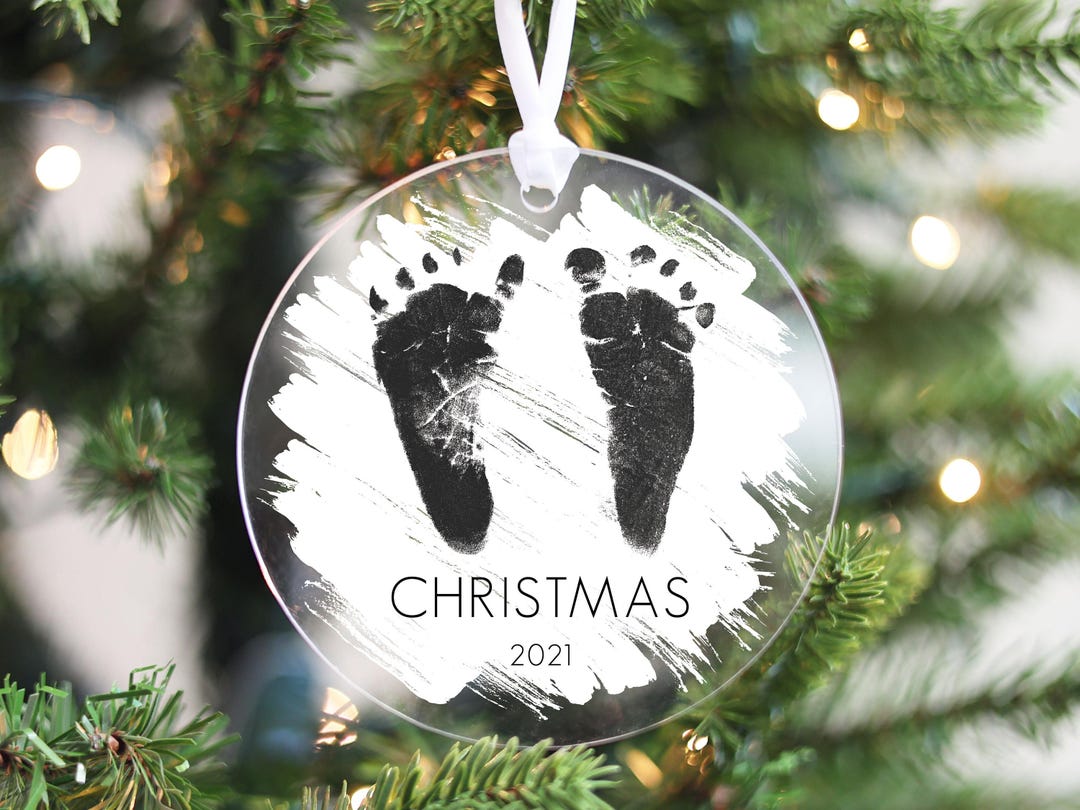 Baby's First Christmas Ornament, Baby Footprint Ornament, Personalized ...
