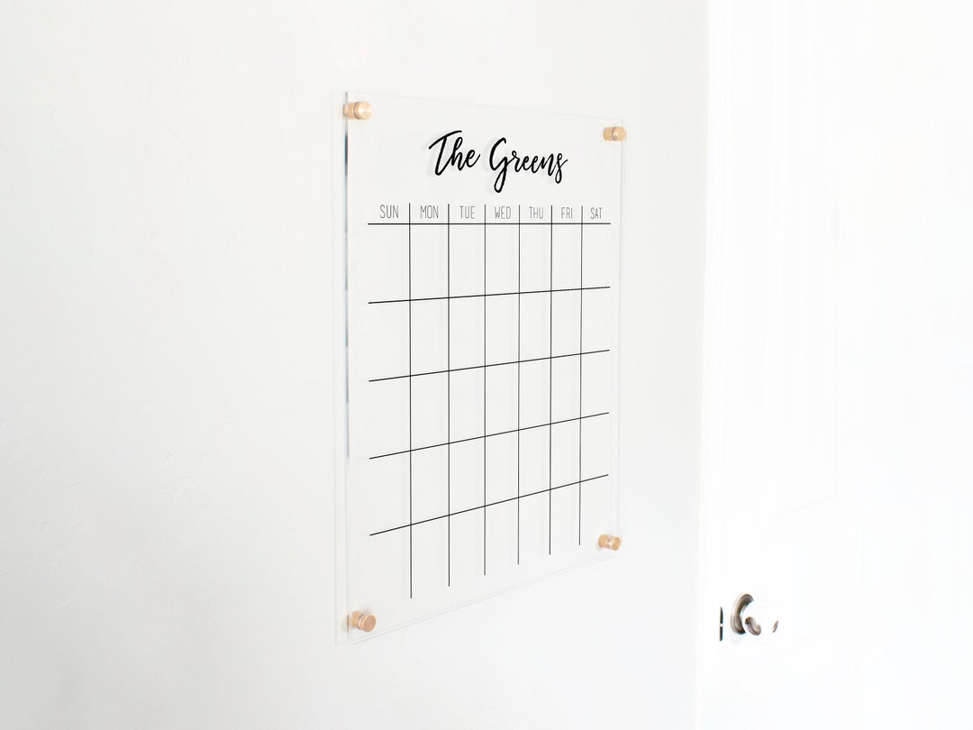 Personalized Acrylic Wall Calendar, Custom Dry Erase Large Calendar ...