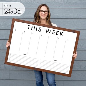 Personalized Framed Dry Erase Weekly Wall Calendar for Home or Office ...