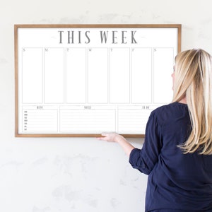 Dry Erase Weekly Calendar, Large Weekly Wall Planner, Weekly Schedule ...
