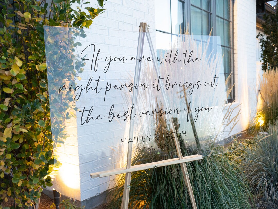Personalized Clear Acrylic Quote Wedding, Reception or Bridal Shower ...