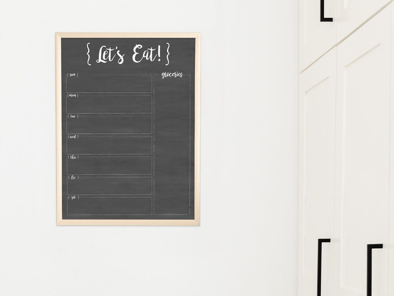 Meal Planner Framed Weekly Menu Board Dry Erase Wall - Etsy