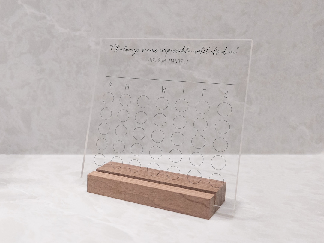 Mini Acrylic Habit Tracker for Desk or Nightstand With Custom Quote ...