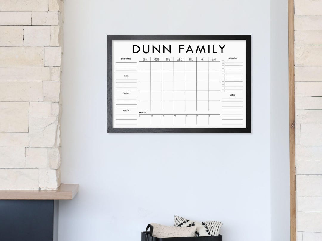 Dry Erase Month and Week Combo Calendar With Personalized Title and Six ...