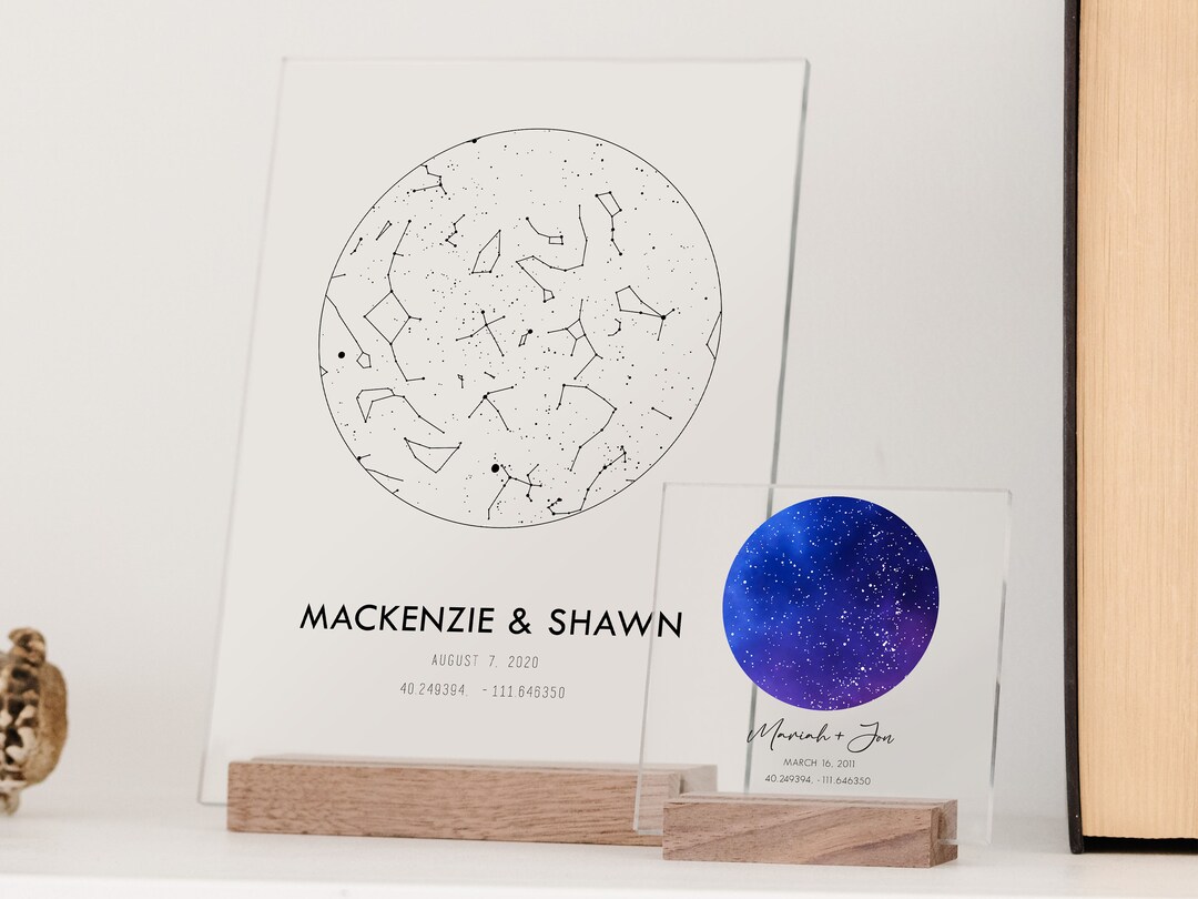 Valentine's Gift for Him or Her on Night We Met | Our First Kiss Map of ...