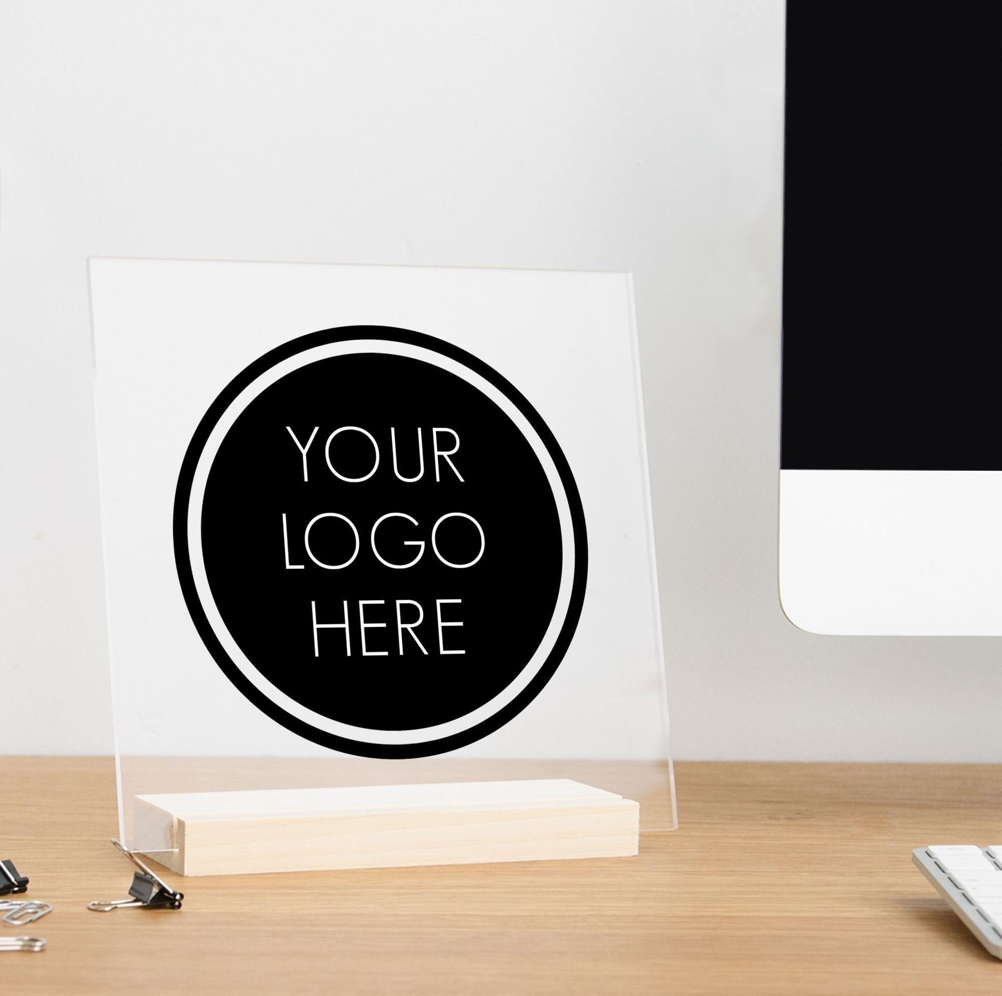 Reception Desk Sign, Custom Business Logo on Acrylic, Office Storefront ...