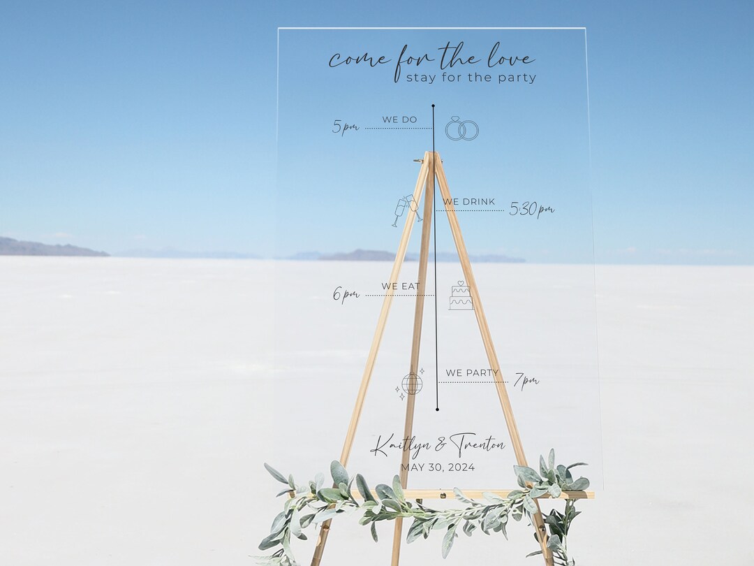 Wedding Timeline Personalized Acrylic Sign, Wedding Day Itinerary ...