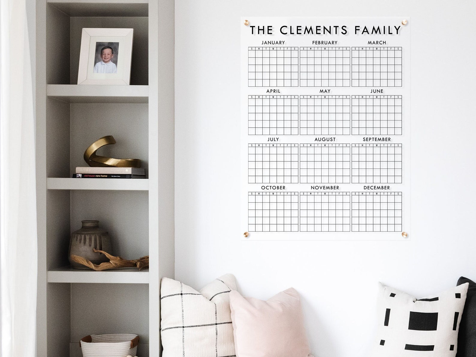 Personalized Year Wall Calendar Vertical Yearly Calendar With | Etsy