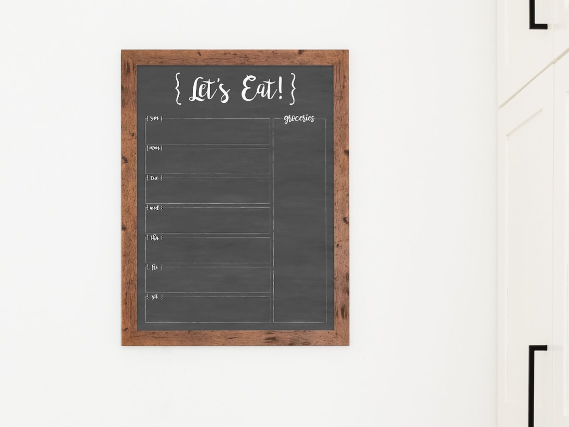 Meal Planner Framed Weekly Menu Board Dry Erase Wall - Etsy
