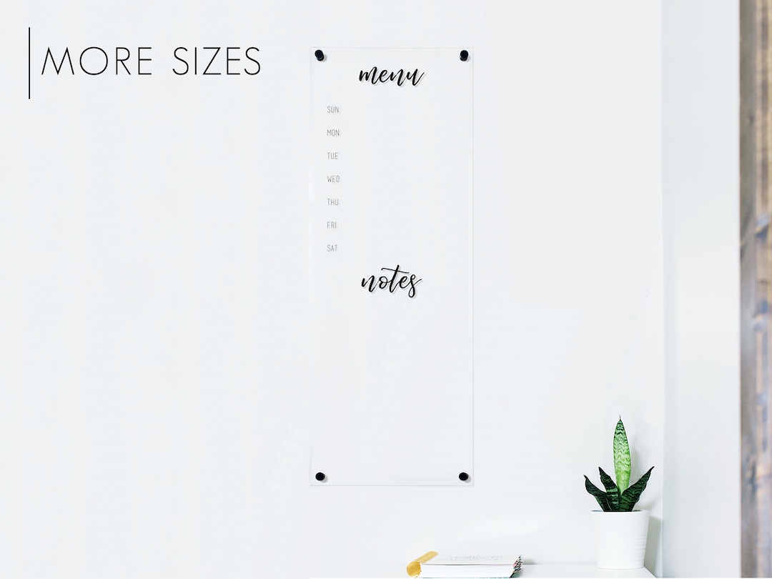 Acrylic Dry Erase Memo Board Horizontal or Vertical 3 Sizes Available ...