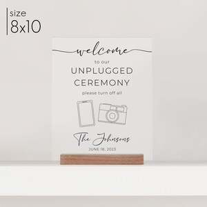 Unplugged Ceremony Sign for Wedding Welcome Sign on Acrylic ...