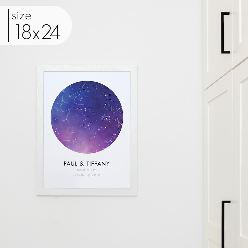 Personalized Star Map Print, Night Sky Anniversary Gift, Framed - Etsy