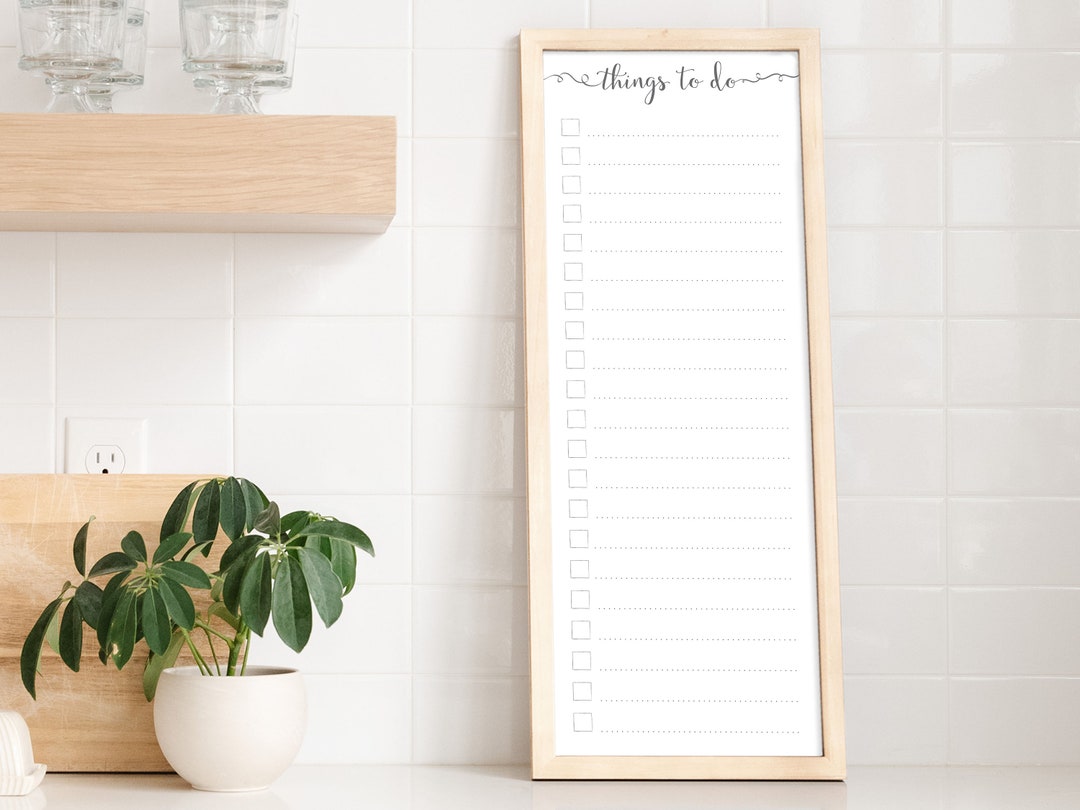 To Do Checklist | Whiteboard Style | 9x24 Dry Erase Framed Board | to ...