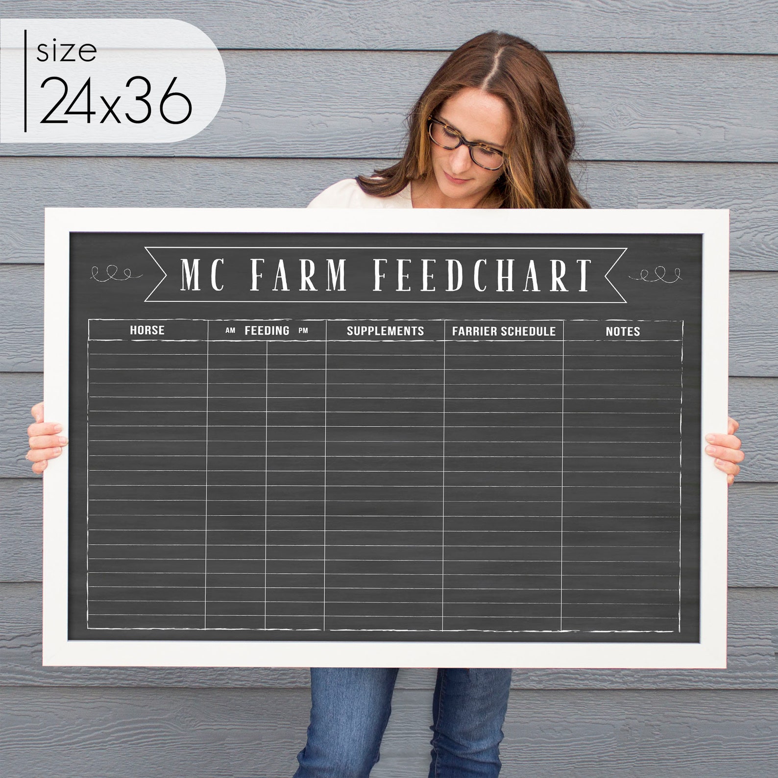 Dry Erase Horse Feed Chart Feeding Schedule for Horse Stable - Etsy