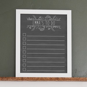 11x14 Framed to Do Checklist | Chalkboard Style | Dry Erase Board | to ...