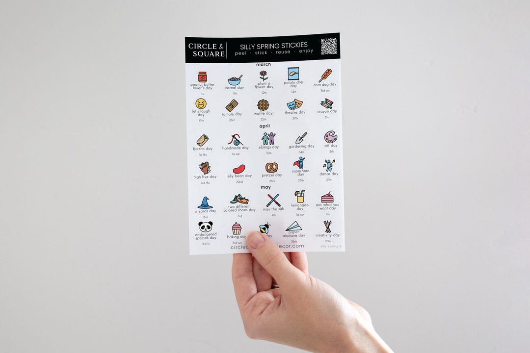 Reusable Spring Holiday Calendar Stickers – Funny Dry Erase Stickies ...